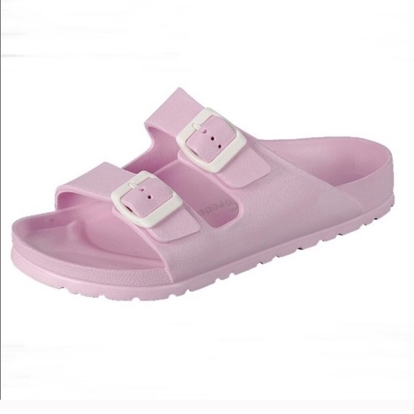 Shoes | Just In Pink Summer Pool Party Slides New | Poshmark